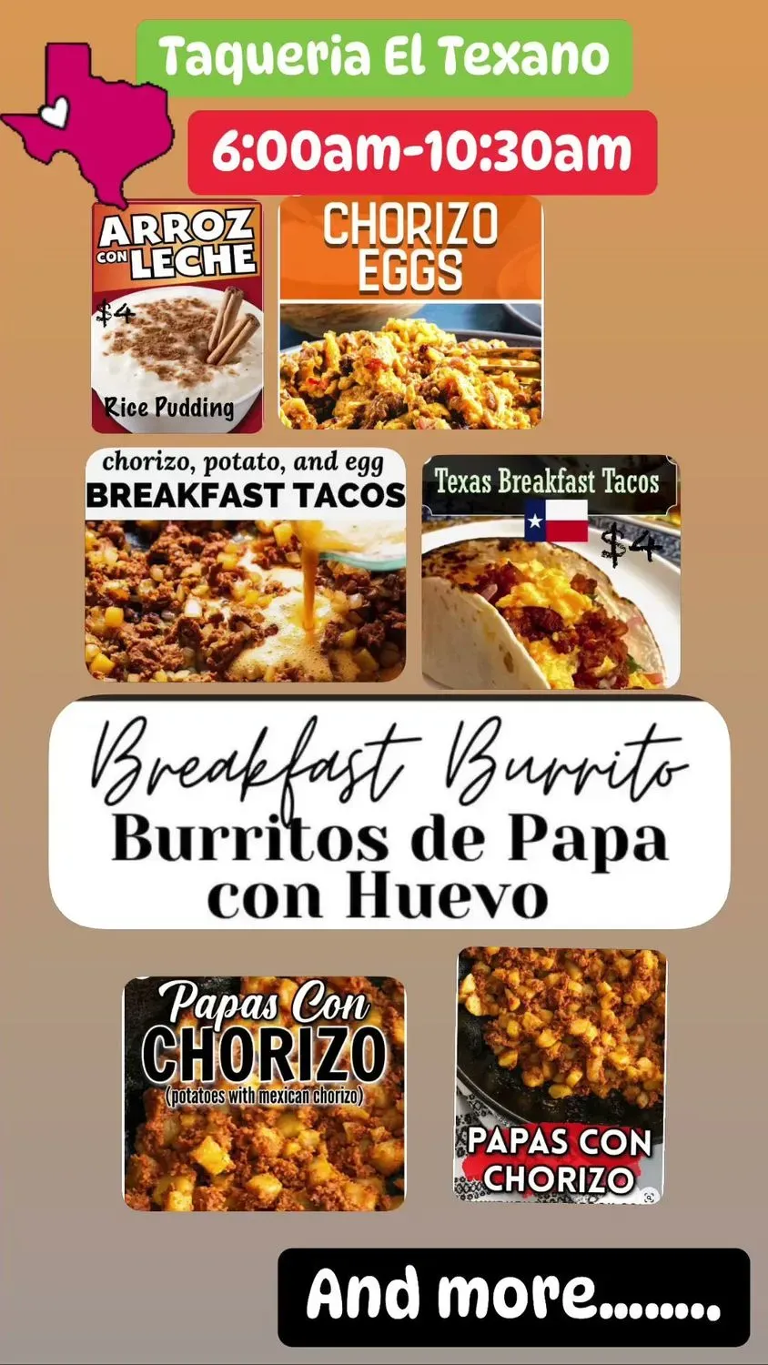 Taqueria El Texano Menu - Updated November 2025