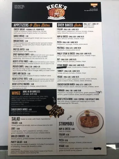 KECK’s Pies and Pints Menu | Zanesville, OH | Checkle