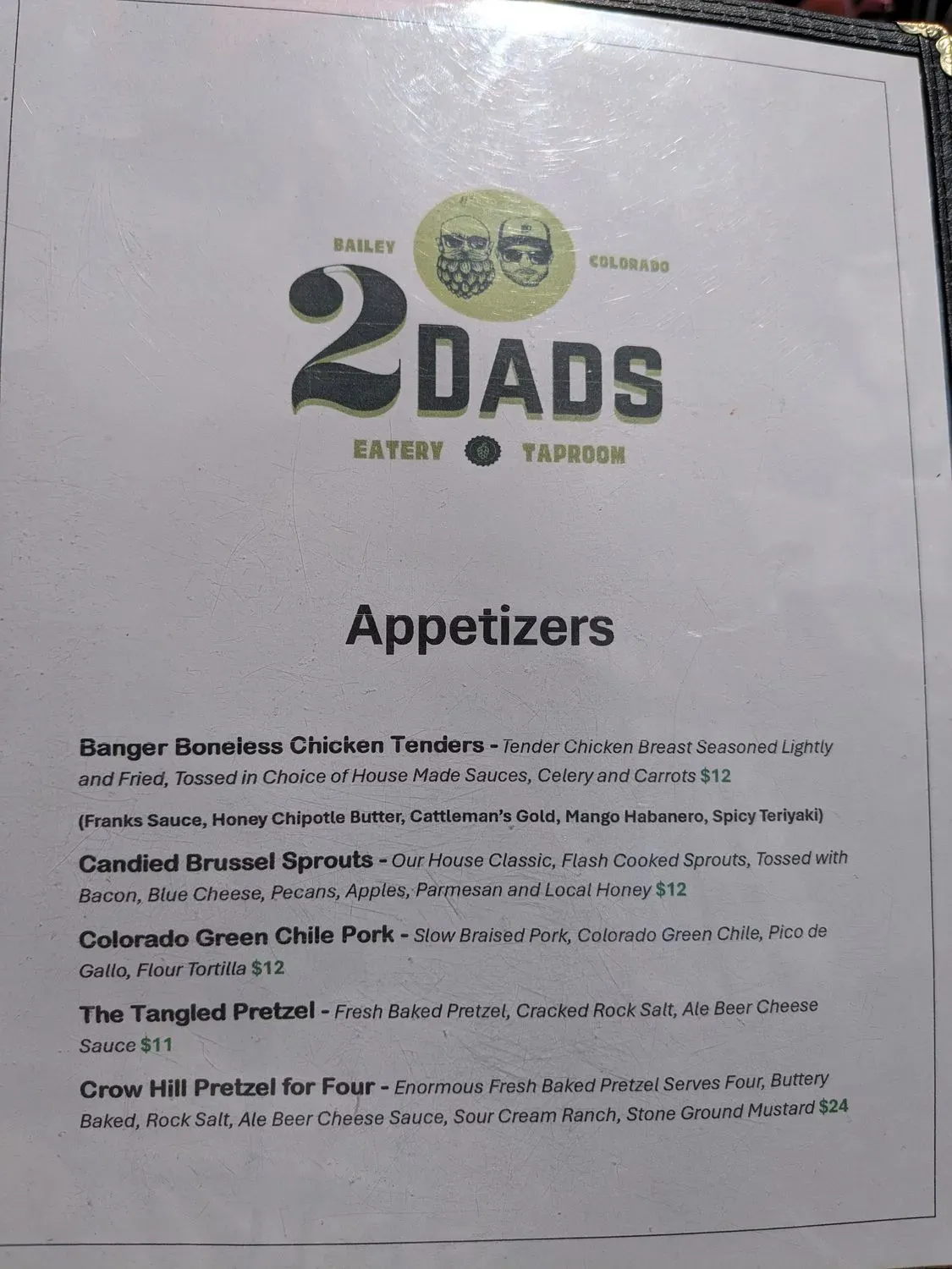2 Dads Eatery and Taproom Menu - Updated November 2025
