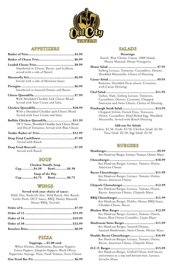 Old City Tavern Menu | Carbondale, PA | Checkle