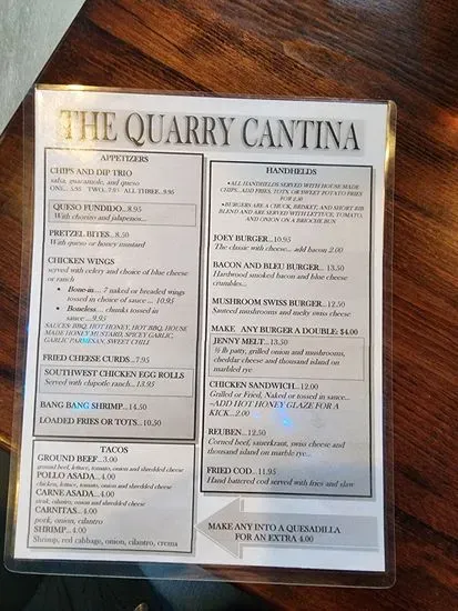 The Quarry Cantina Menu | Sylvania, OH | Checkle