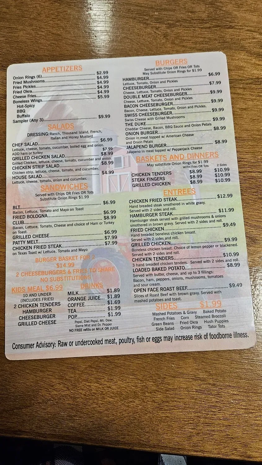 MJay's Diner Menu - Updated November 2025