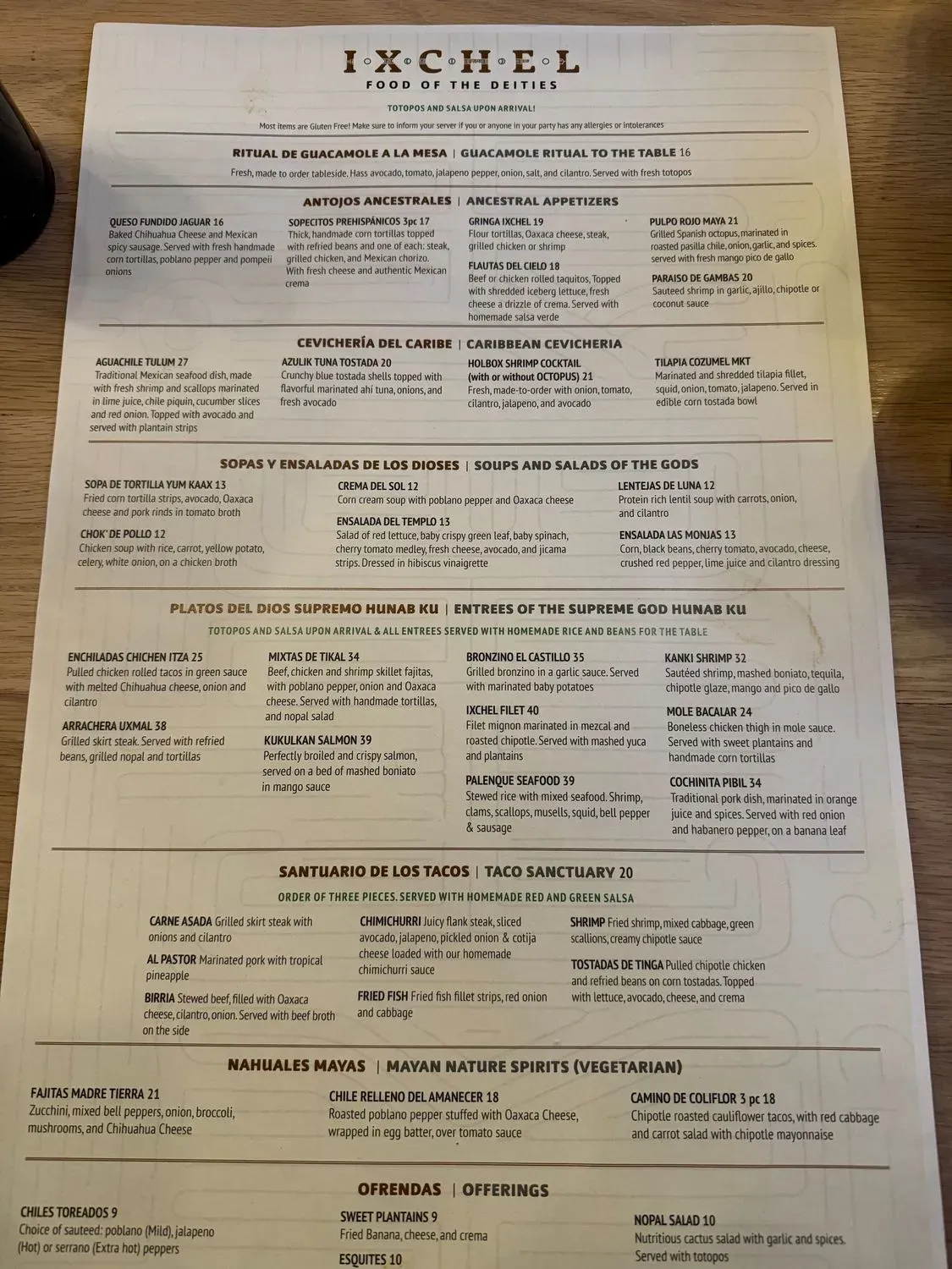 IXCHEL Mexican Cuisine Menu - Updated October 2025