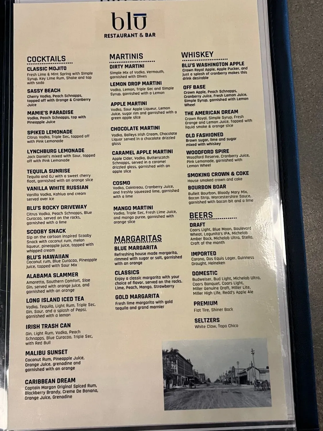 Blu Restaurant & Bar Menu - Updated November 2025
