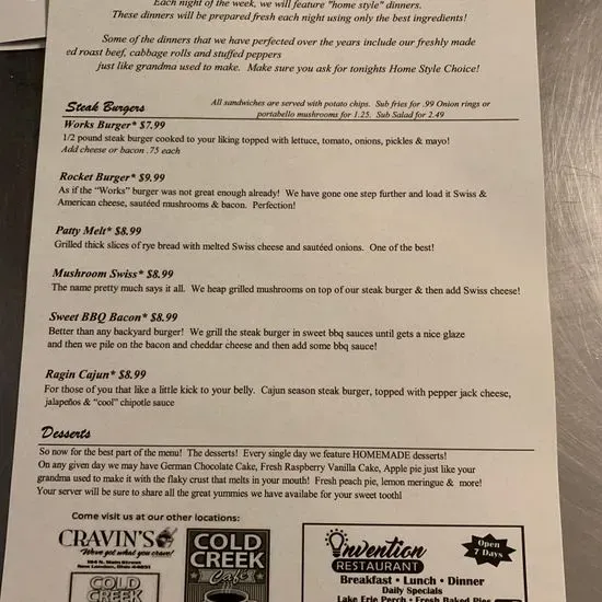 The Hartford House Restaurant Menu | Oak Harbor, OH | Checkle