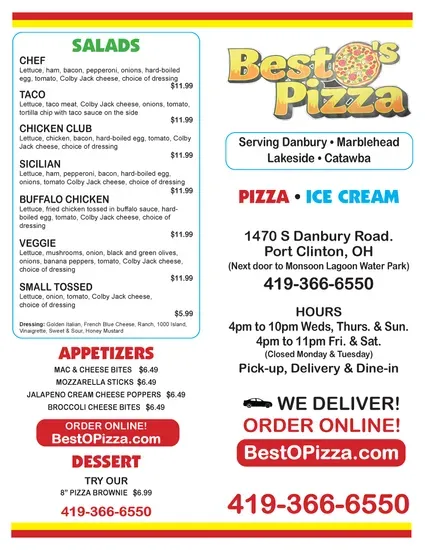 BestO's Pizza Menu | Port Clinton, OH | Checkle