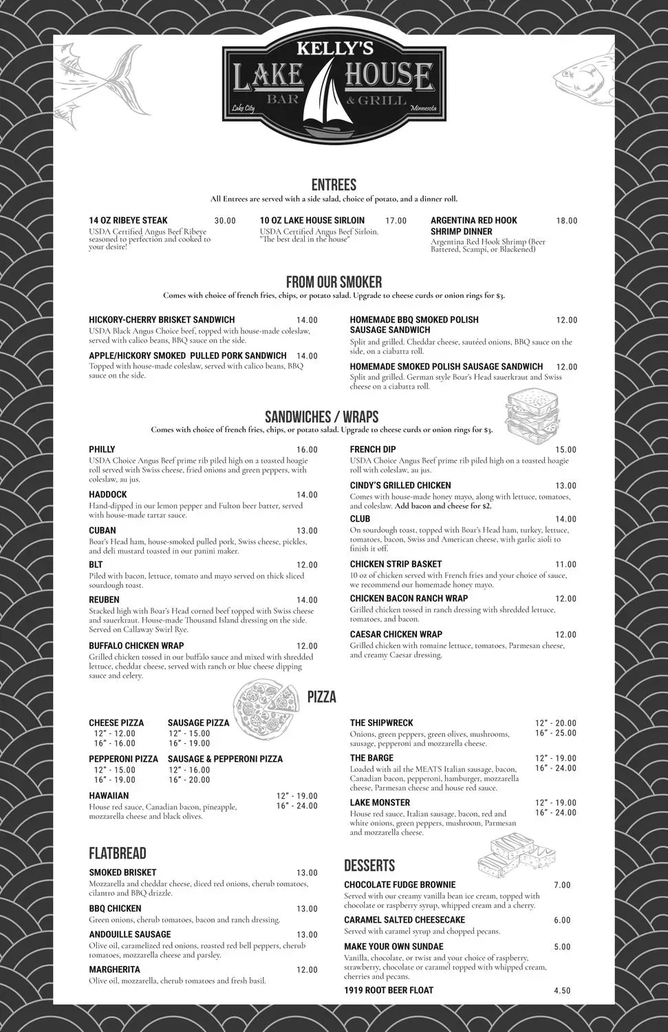 Kelly’s Lake House Bar & Grill Menu - Updated November 2025