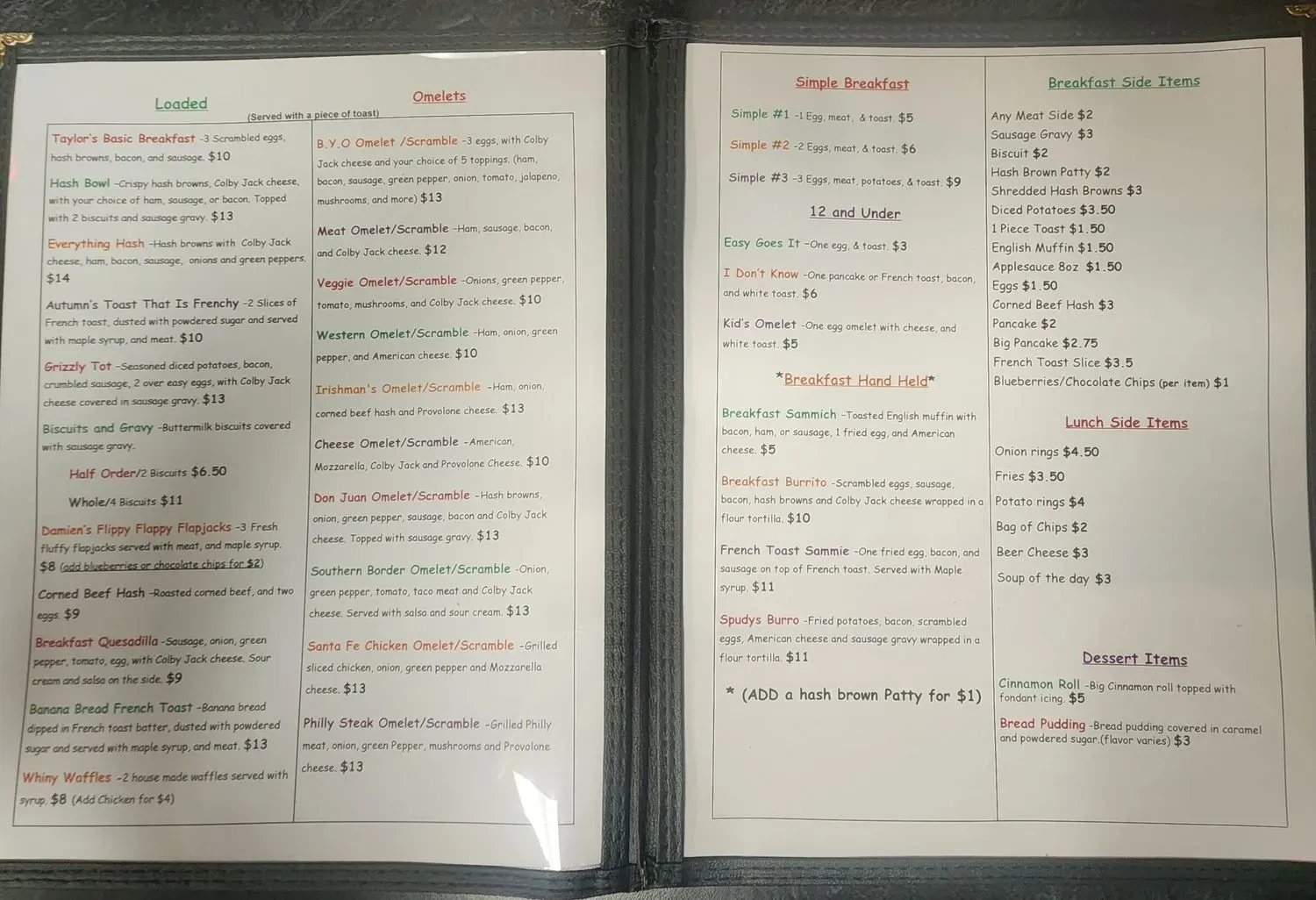Belding Nook Menu - Updated November 2025