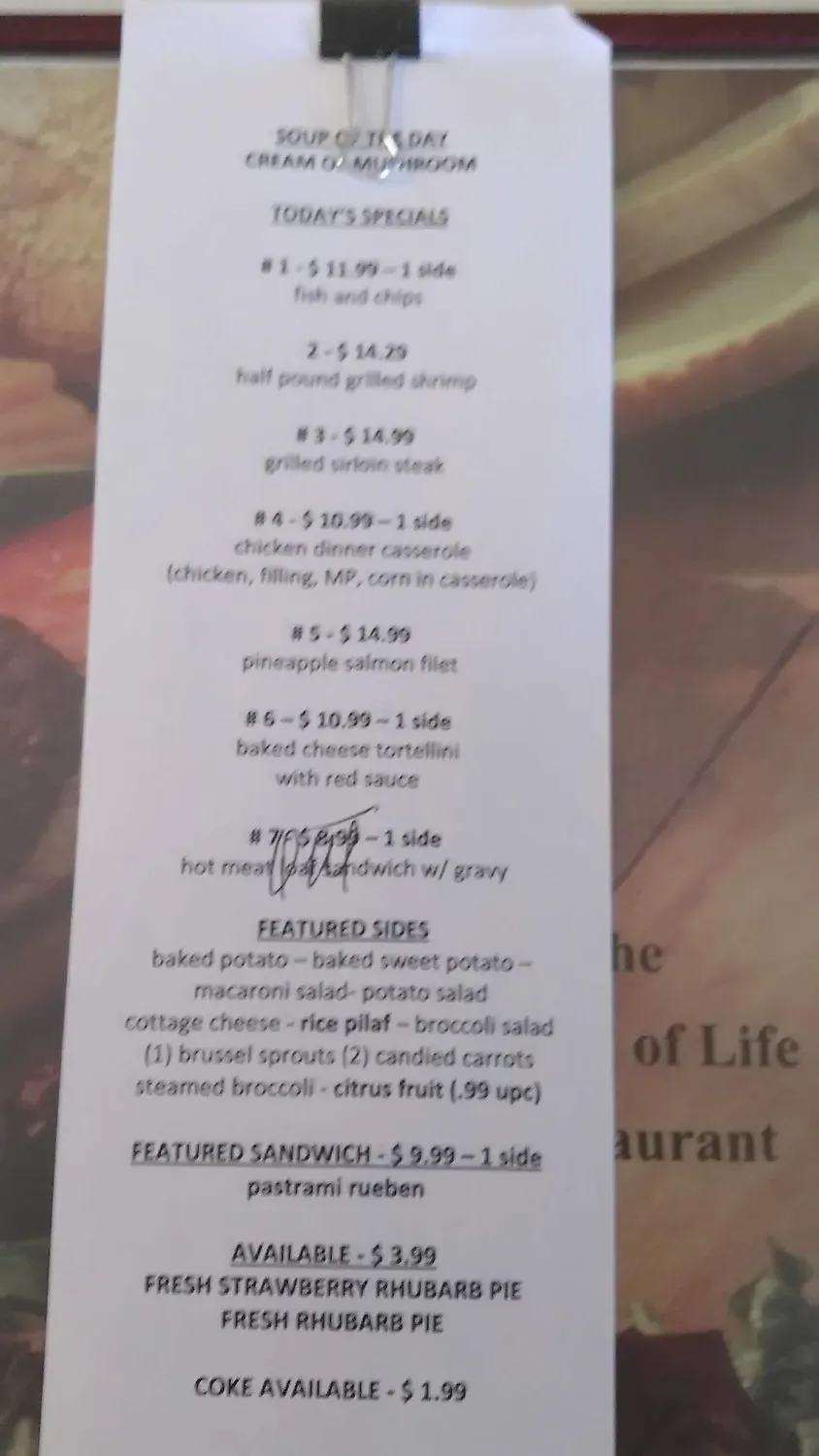 The Bread Of Life Restaurant Menu - Updated November 2025