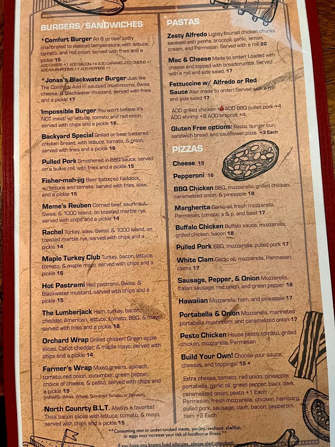 Helen's Place Menu - Updated July 2025