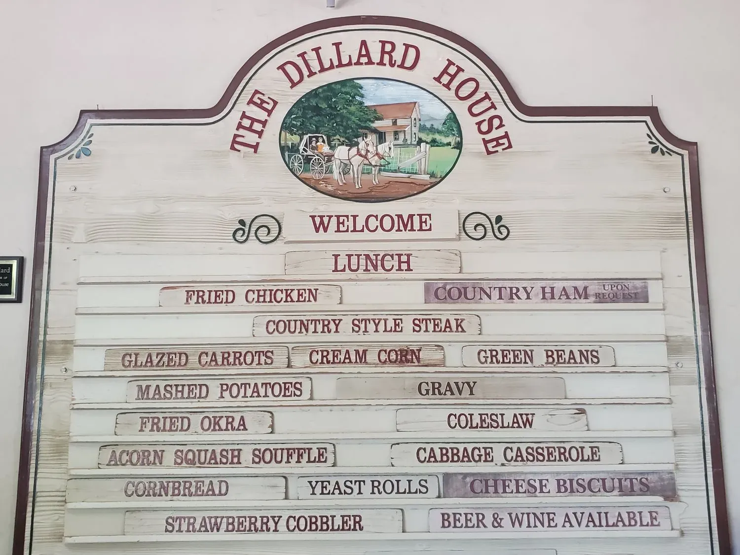 The Dillard House Menu - Updated November 2025