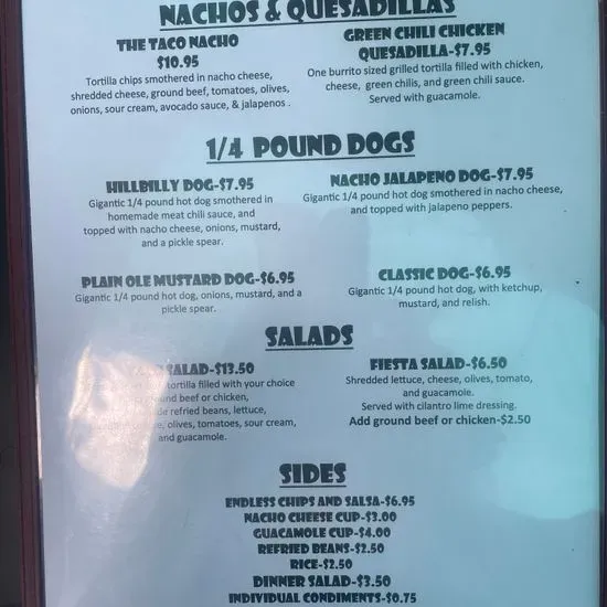 The Taco Lady At Table Rock Lake Menu | Kimberling City, MO | Checkle