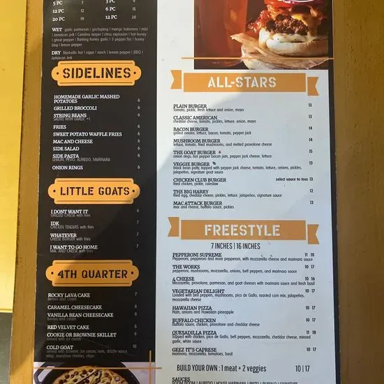 The GOAT Bar and Grill Menu | Prattville, AL | Checkle