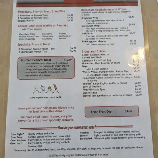 The Union Diner Menu | Laconia, NH | Checkle
