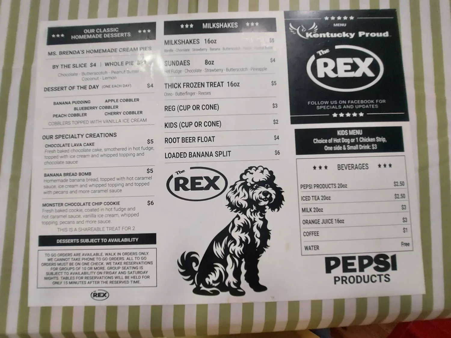 The Rex Family Restaurant Menu - Updated October 2025