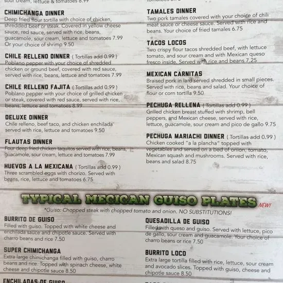 El Mariachi Mexican Restaurant Menu | Cassville, MO | Checkle