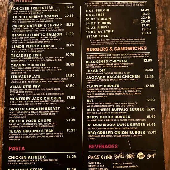 The Butcher's Block Eats and Drinks Menu | Snyder, TX | Checkle