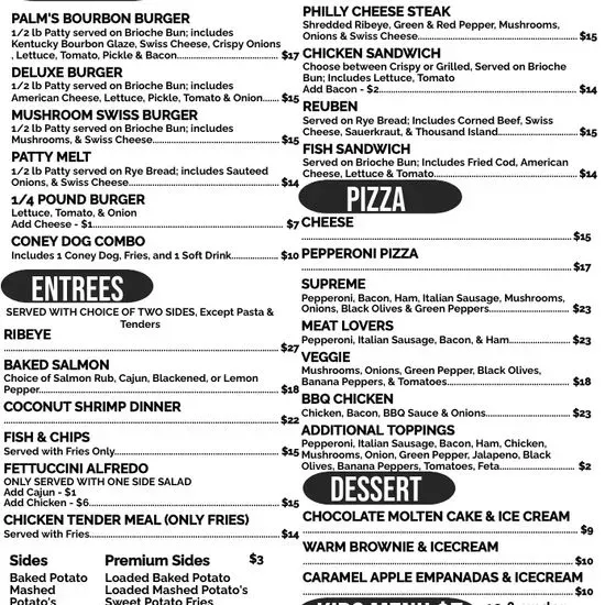 Palms Cafe Menu | Romulus, MI | Checkle