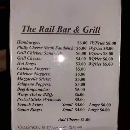 The Rail Bar & Grill Menu | Howard Beach, NY | Checkle