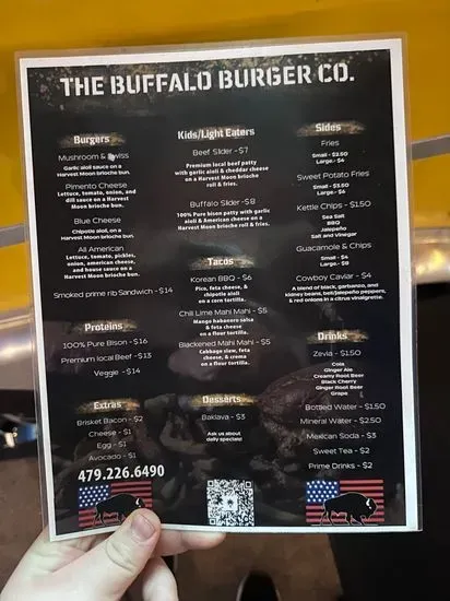 The Buffalo Burger Co. Menu | Fort Smith, AR | Checkle