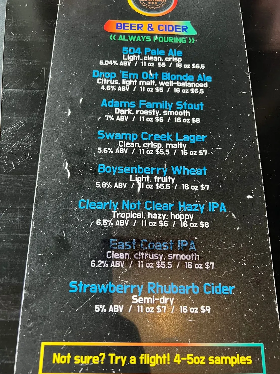 Dented Keg Brewing Company Menu - Updated November 2025
