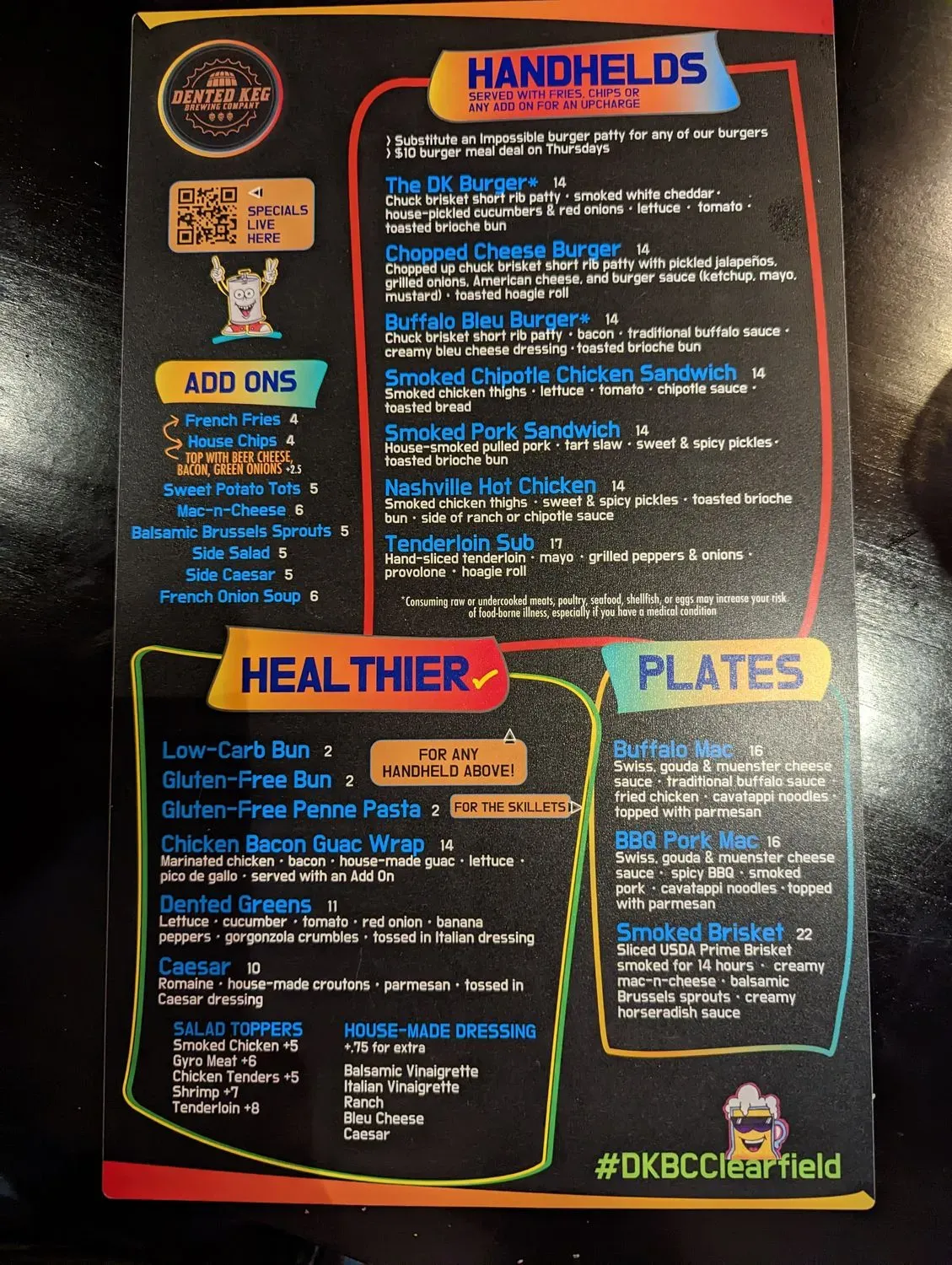 Dented Keg Brewing Company Menu - Updated November 2025
