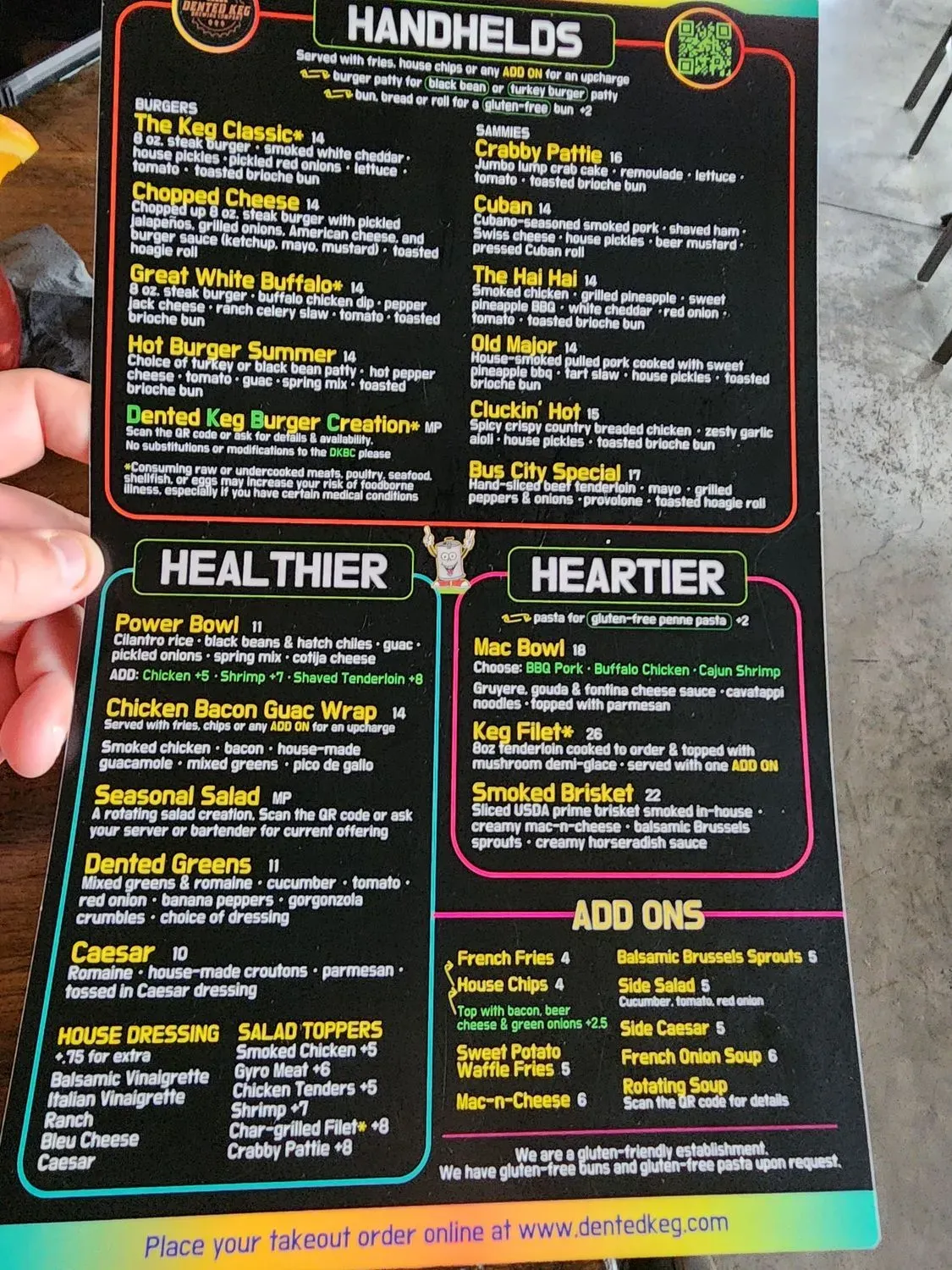 Dented Keg Brewing Company Menu - Updated November 2025