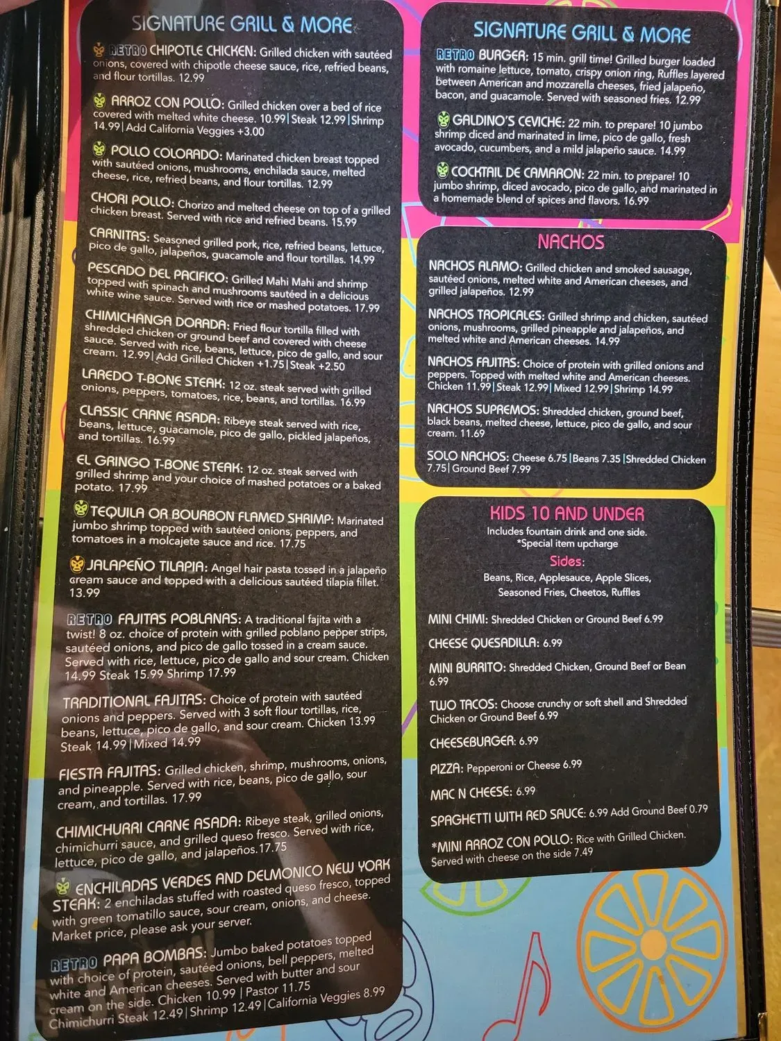 Retro Mexican Cuisine Menu - Updated November 2025