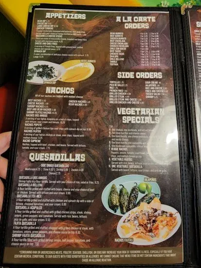2 Amigos Menu | Barbourville, KY | Checkle