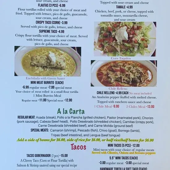 La Patria Mariscos and Grill Menu | Fields Landing, CA | Checkle
