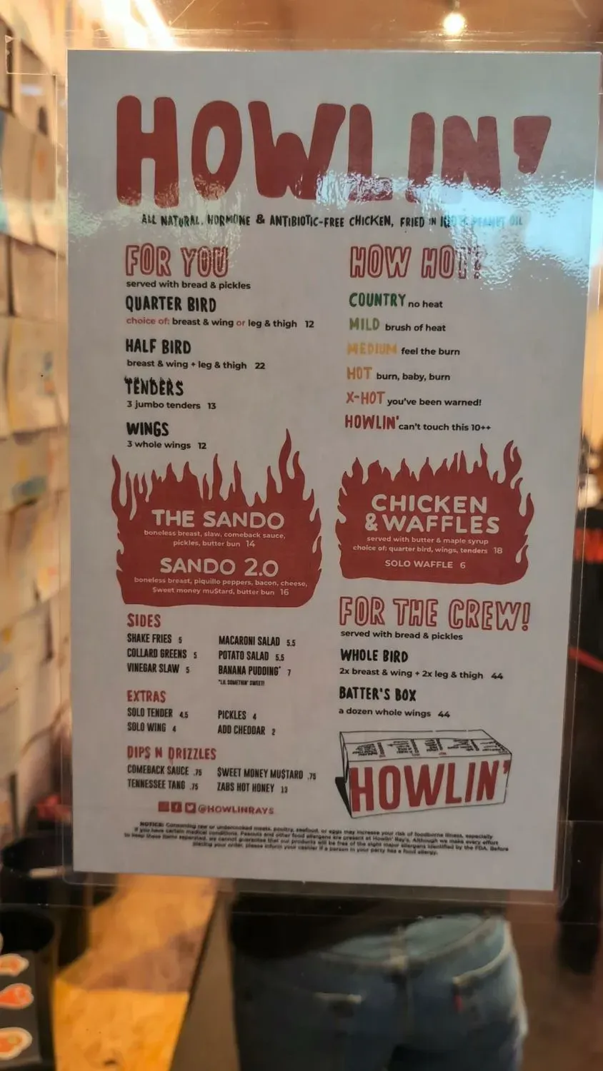 Howlin' Ray's Hot Chicken - Chinatown Menu - Updated October 2025