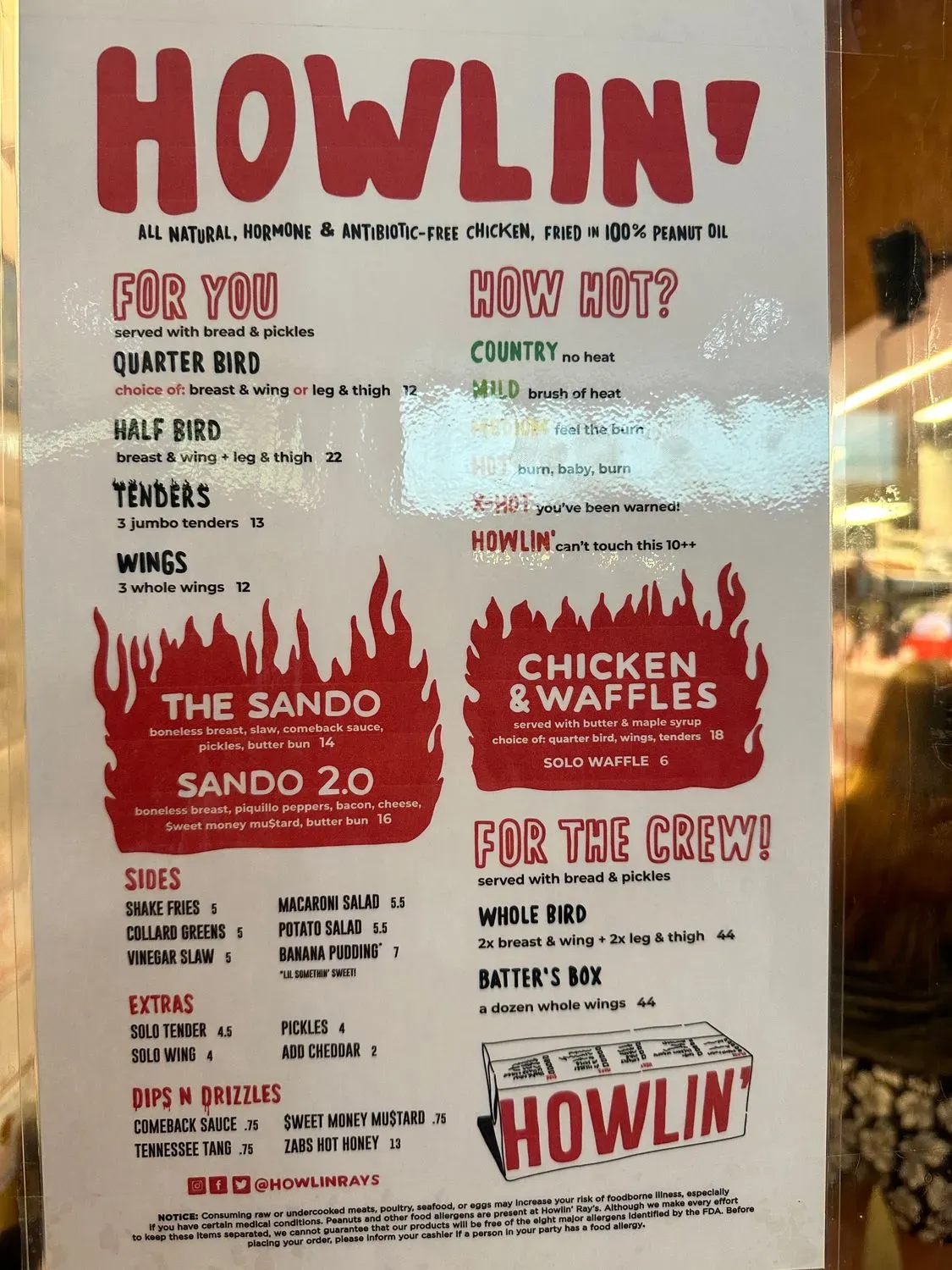 Howlin' Ray's Hot Chicken - Chinatown Menu - Updated October 2025