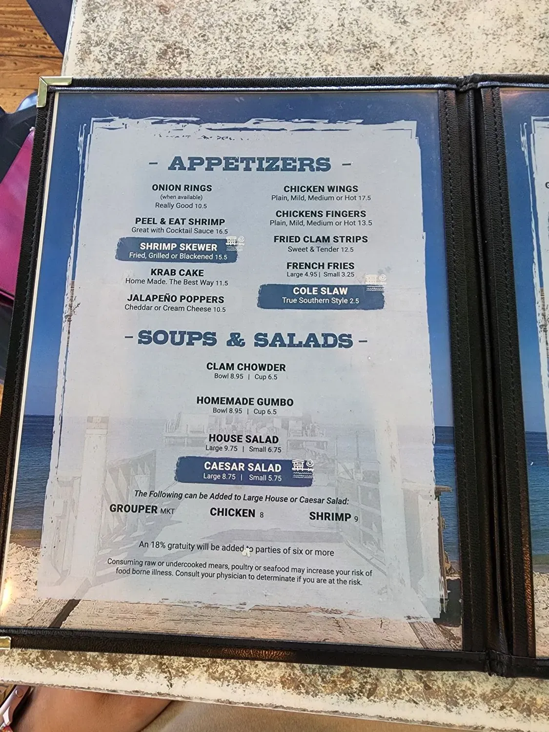Rod and Reel Pier Menu - Updated November 2025