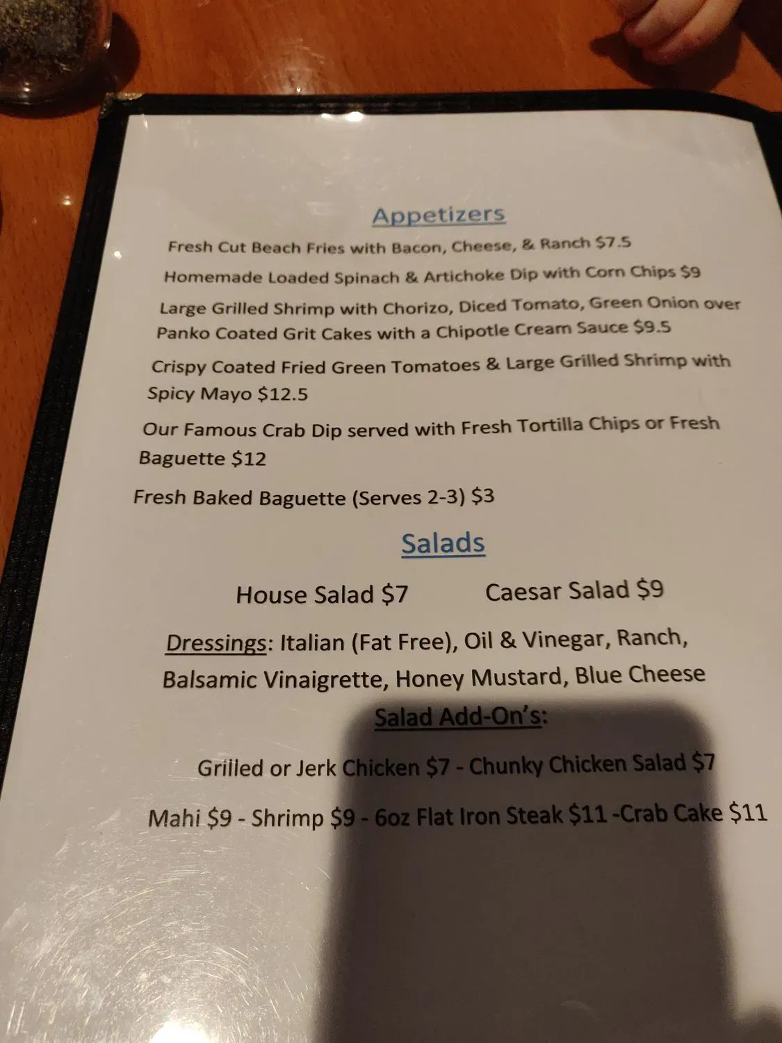 Cafe Mirage Menu - Updated November 2025