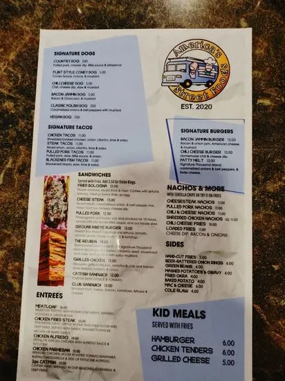 America's Street Foods Menu | Perryville, AR | Checkle