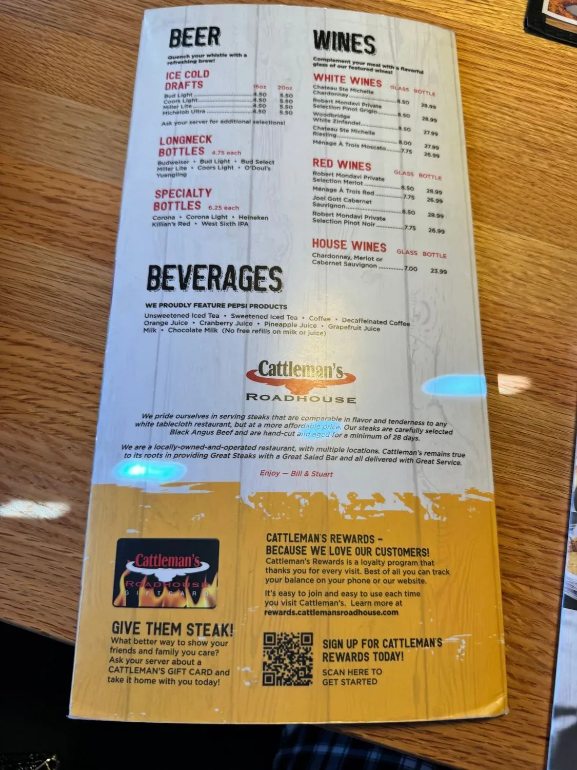 Cattleman’s Roadhouse Menu - Updated November 2025