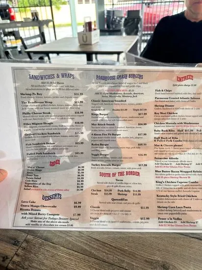 Kings Roadhouse Bar & Grill Menu | Port Charlotte, FL | Checkle
