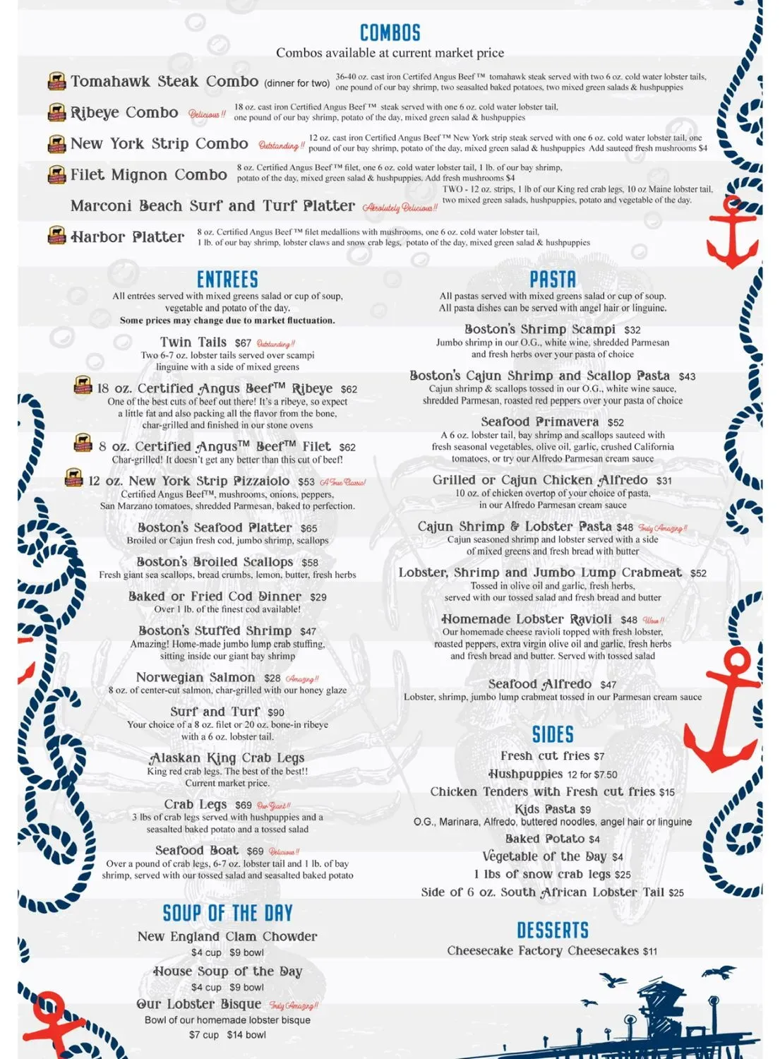 Lobster Shack At Bostons Harbor & Cape Menu | Jeannette, PA | Checkle