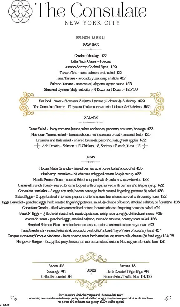 The Consulate Midtown Menu - Updated October 2025