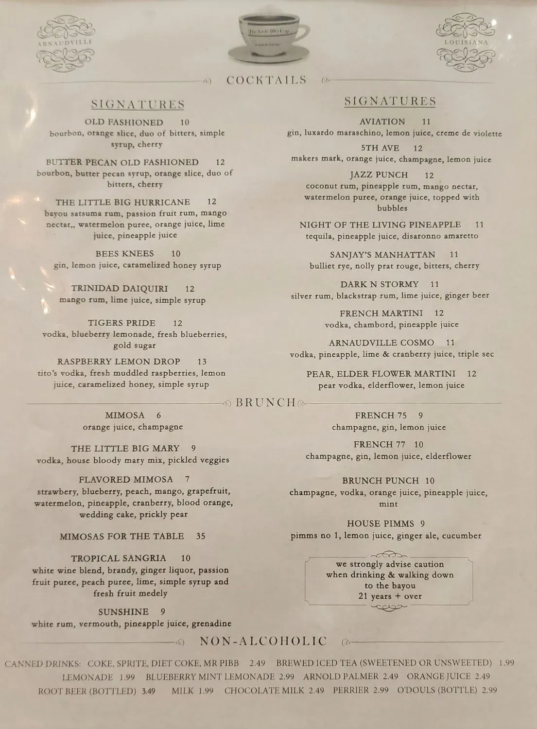 The Little Big Cup Menu - Updated November 2025