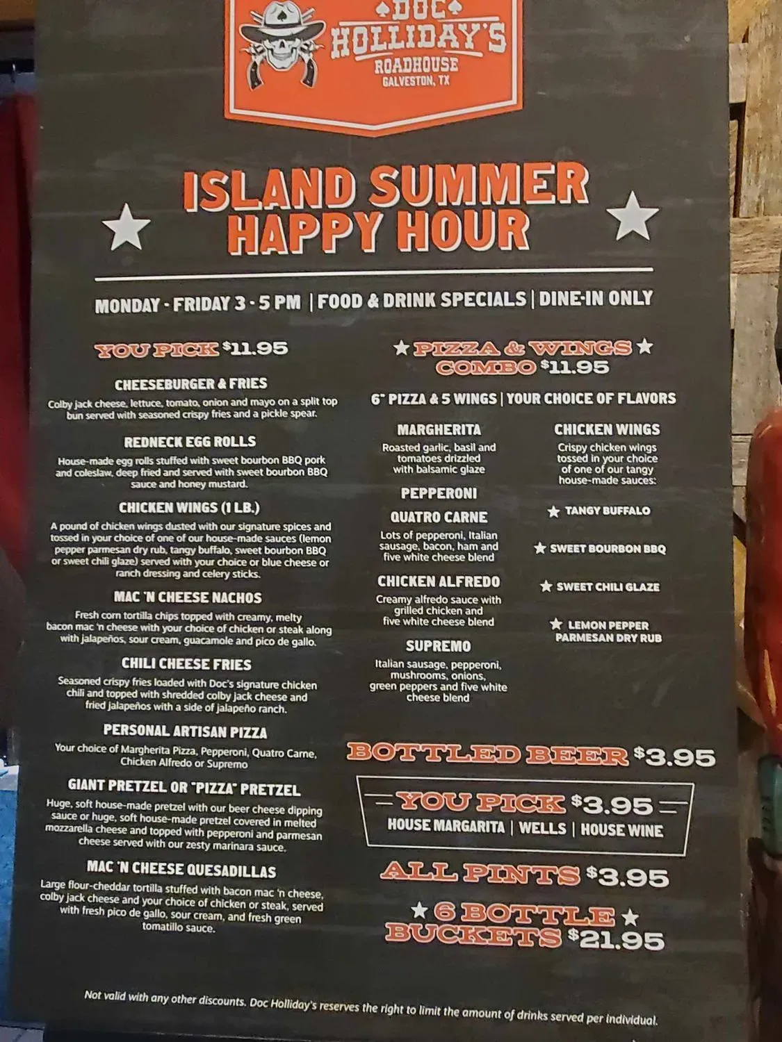 Doc Holliday's Roadhouse Menu - Updated November 2025
