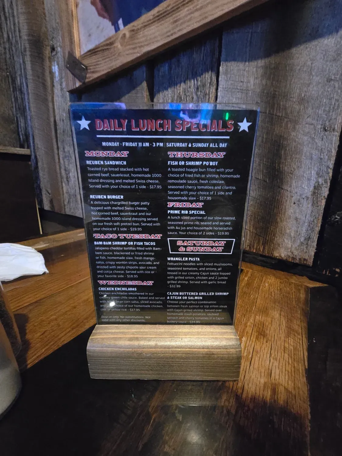 Doc Holliday's Roadhouse Menu - Updated November 2025