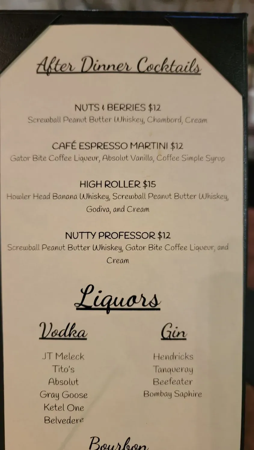 Cafe Josephine Menu - Updated November 2025