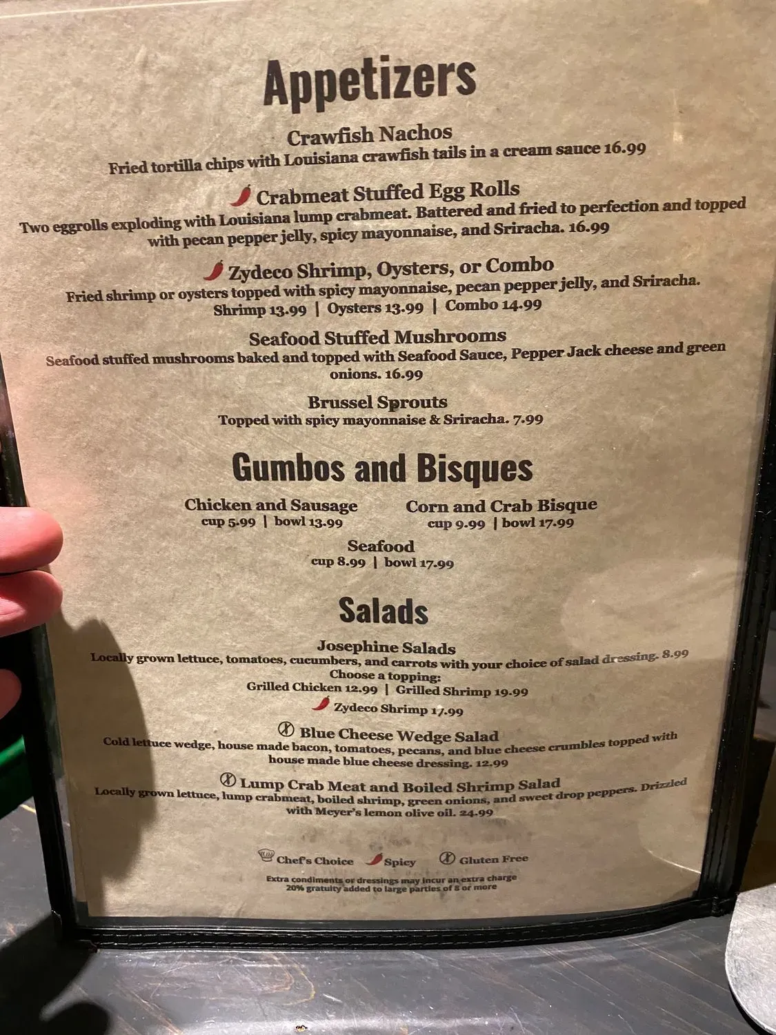 Cafe Josephine Menu - Updated November 2025