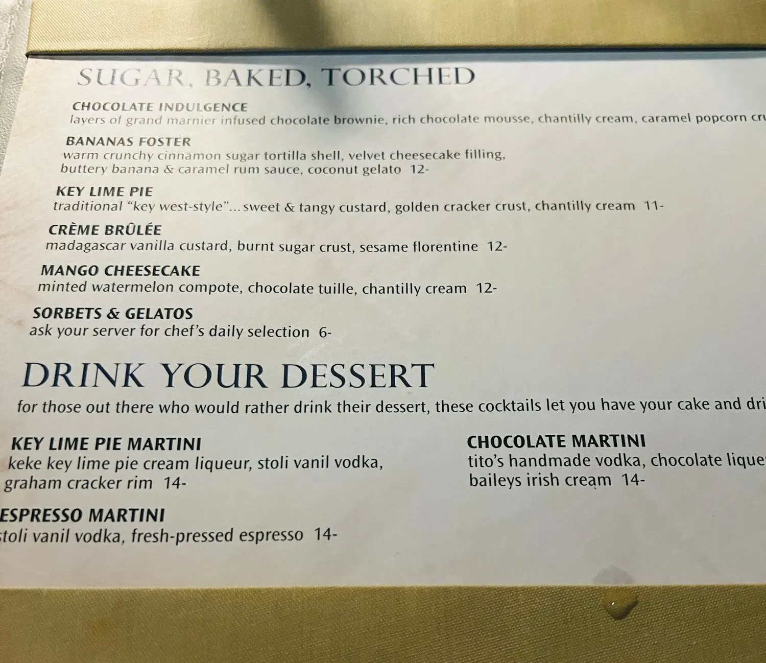 Latitudes Restaurant Menu - Updated November 2025