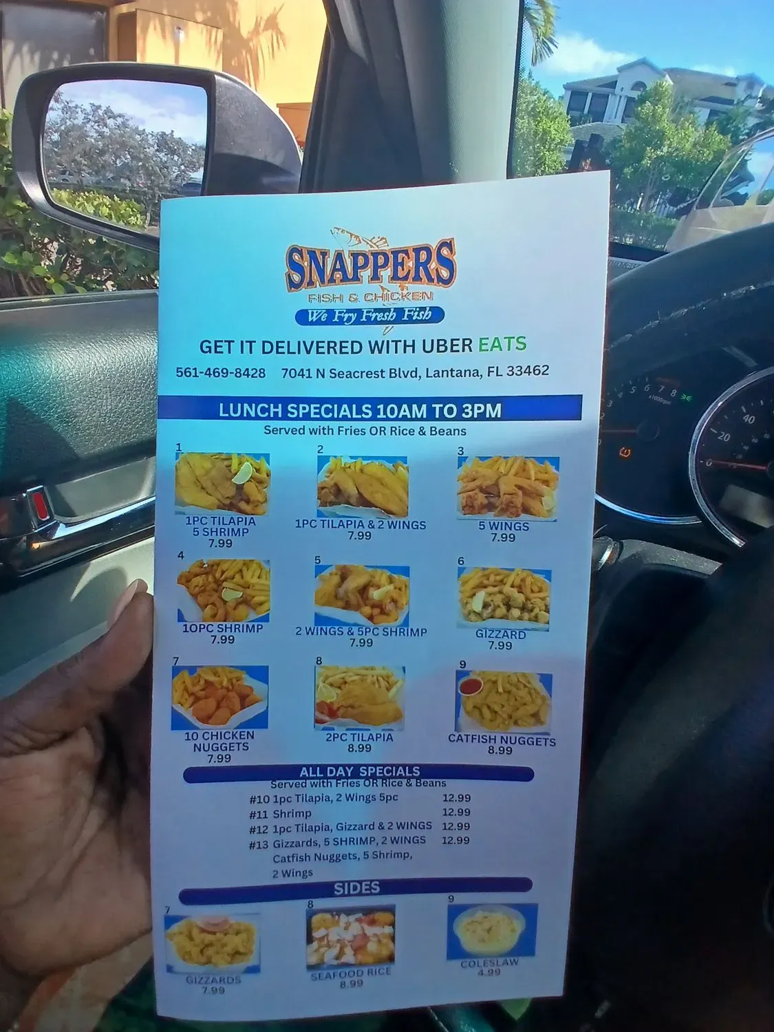 Snappers Fish & Chicken Menu | Lantana, FL | Checkle
