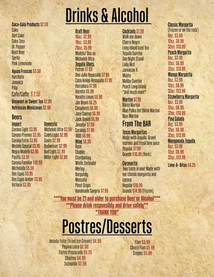 El Volcan Mexican Bar & Grill Menu | Petal, MS | Checkle