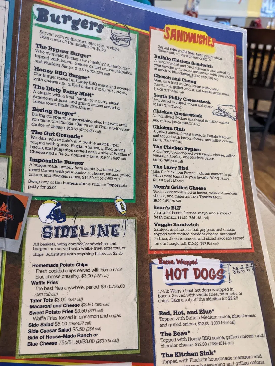 Pluckers Wing Bar Menu - Updated November 2025