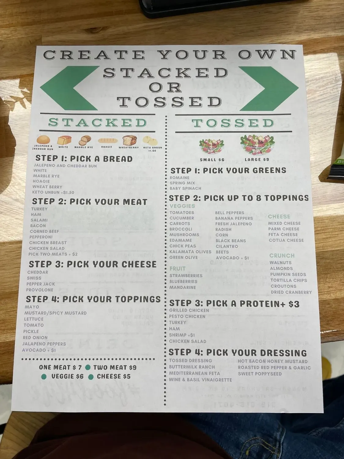 Stacked and Tossed Menu - Updated October 2025