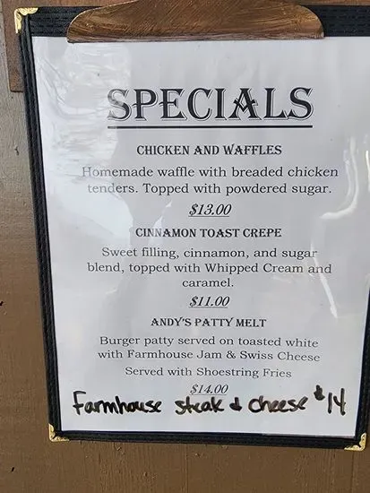 The Farmhouse cafe and creperie Menu | La Plata, MD | Checkle